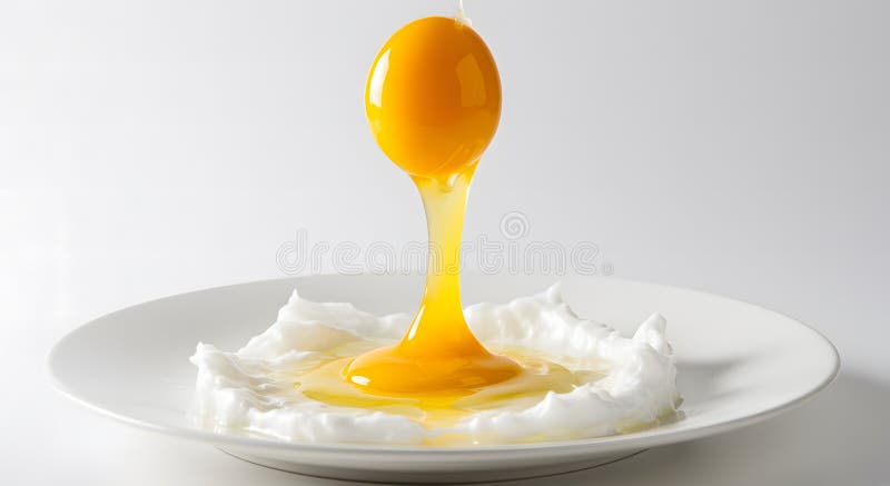 Raw Chicken Egg Drop. Dramatic Food Action Shot Stock Illustration ...