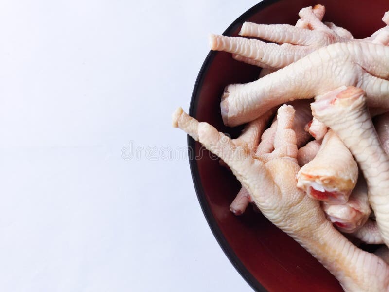 Raw chicken feet stock image. Image of claw, fingernail - 274826859
