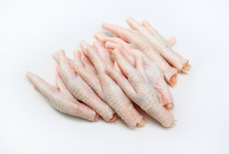 Raw Chicken Feet Isolated on White Background Stock Image - Image of ...