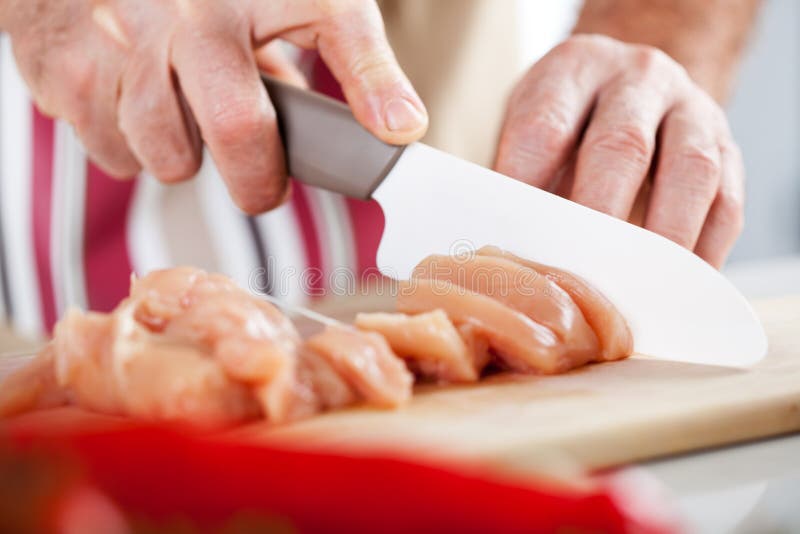 Raw Chicken filet stock image. Image of knife, board - 38695367