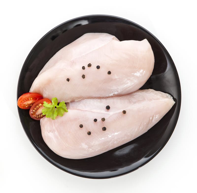 Raw Chicken Fillet on White Background. Chicken Breast Isolated with ...