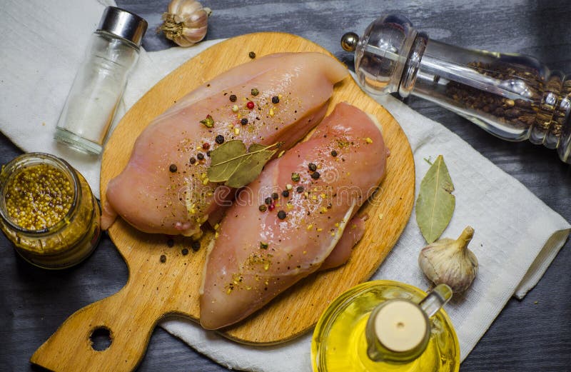 Raw chicken fillet stock photo. Image of kitchen, cooking - 92177560