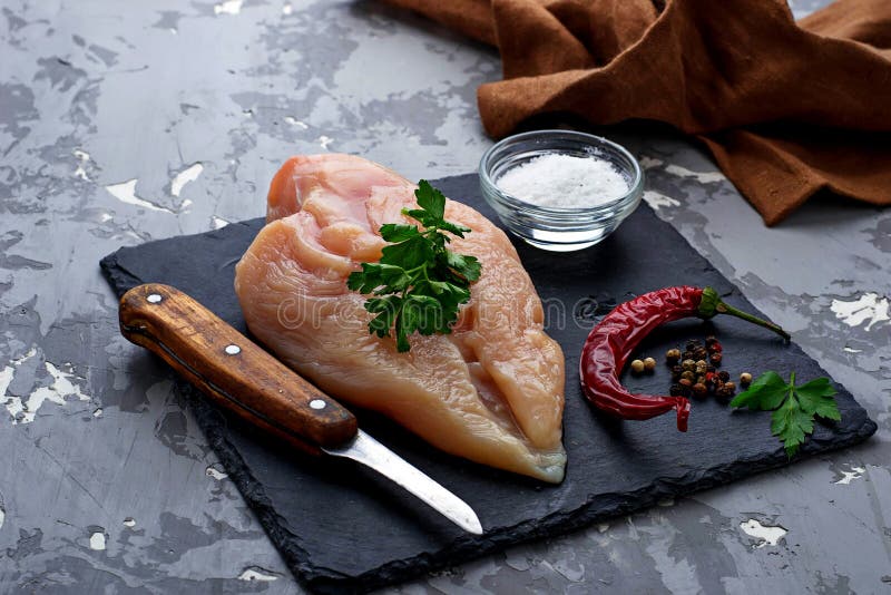 Raw chicken fillet stock photo. Image of chicken, spice - 70093662