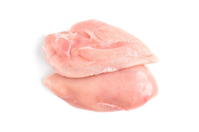 Raw Chicken Fillets Isolated on White Background Stock Image - Image of ...