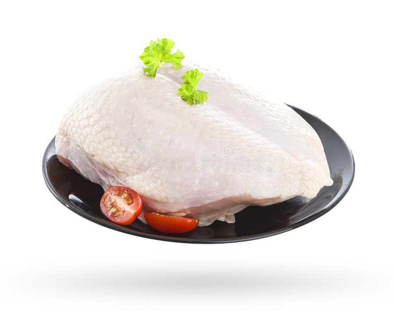 Raw Chicken Fillet on White Background. Chicken Breast Isolated with ...