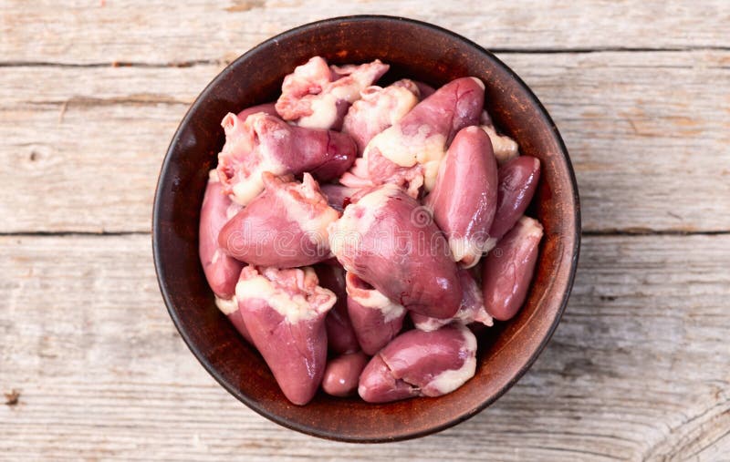 Raw Chicken Giblets Hearts , Meat Background Stock Image - Image of ...