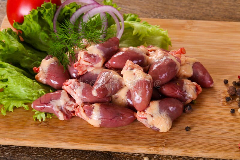 Raw chicken hearts stock image. Image of gizzard, liver - 109687159