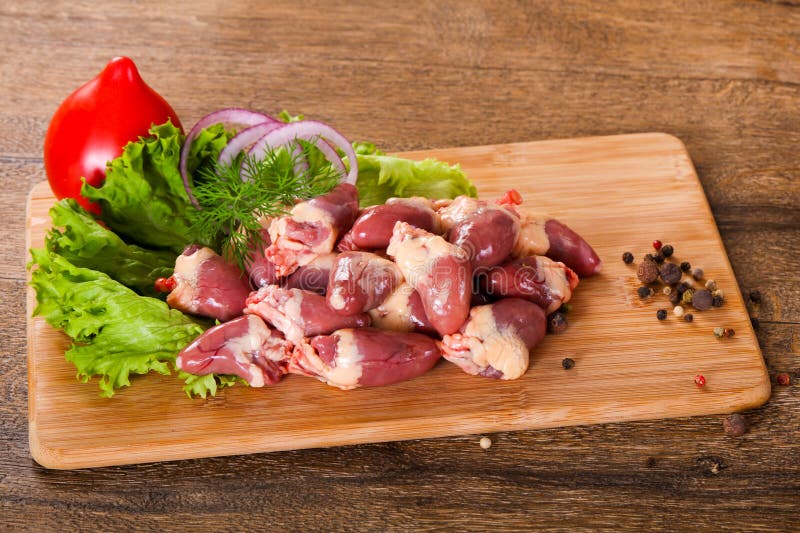 Raw chicken hearts stock image. Image of isolated, meat - 120739951