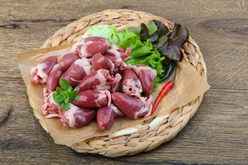 Raw chicken hearts stock photo. Image of ingredient - 111786964