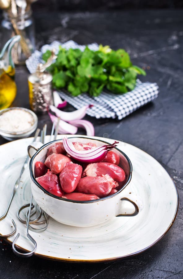 Raw chicken hearts stock image. Image of culinary, cook - 129452973