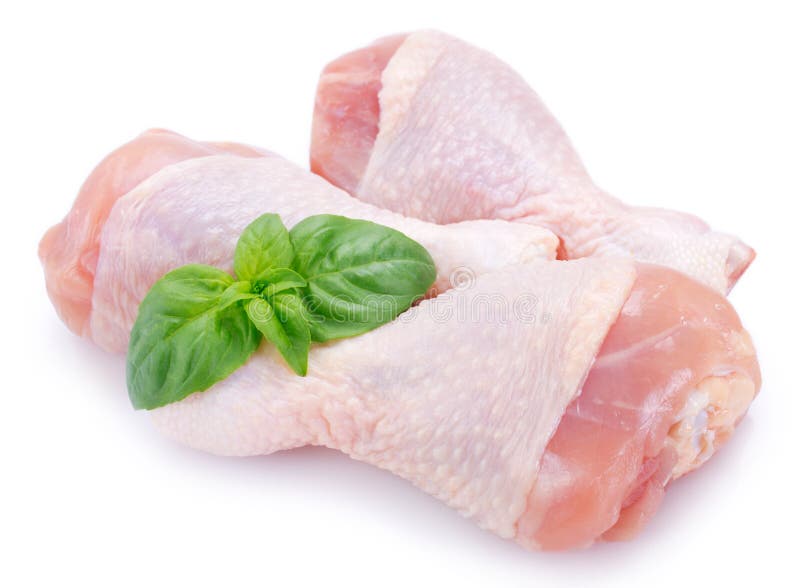 Raw Chicken Legs on White Background Stock Image - Image of fresh, bone ...