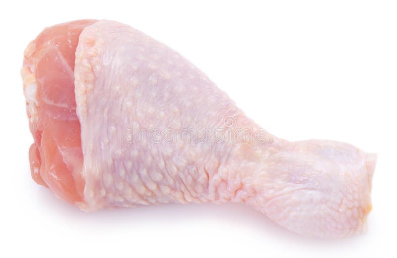 Raw Chicken Legs on White Background Stock Image - Image of leather ...