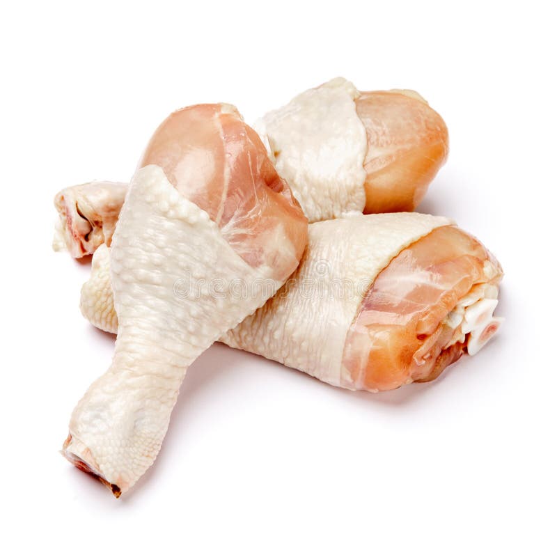 Raw Chicken Legs on a White Background Stock Image - Image of crude ...