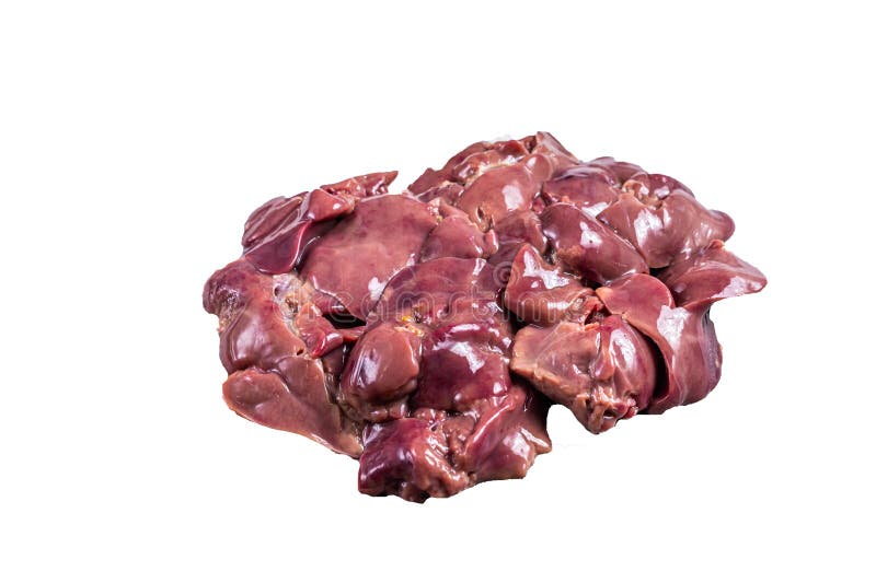 Raw Chicken Liver Meat on Butcher Table. High Quality Isolate, White ...