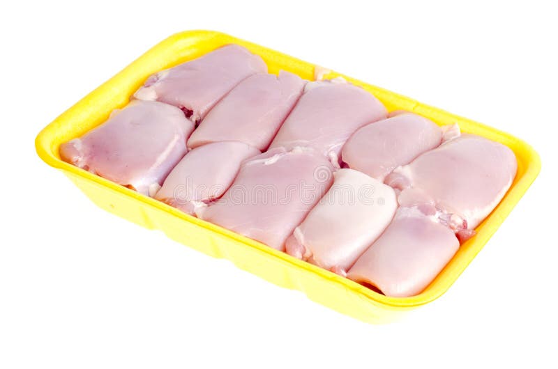 Raw Chicken Meat in Yellow Tray. Photo Stock Photo - Image of ...