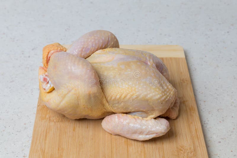 Raw Chicken. Portioned Raw Chicken for Baking Stock Image - Image of ...