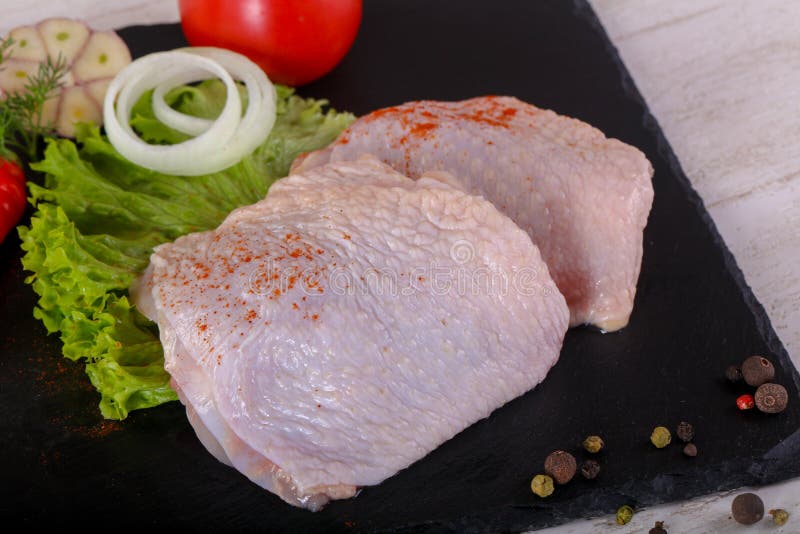 Raw chicken thighs stock image. Image of meat, legs - 112061743