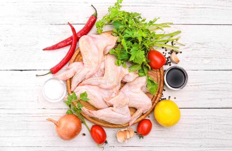 Raw chicken wings. stock photo. Image of frame, meat - 52844960