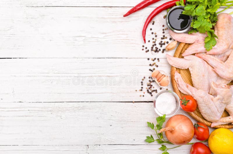 Raw chicken wings. stock photo. Image of frame, meat - 52844960