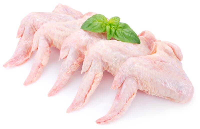 Raw Chicken Wings on White Background Stock Image - Image of nutrition ...