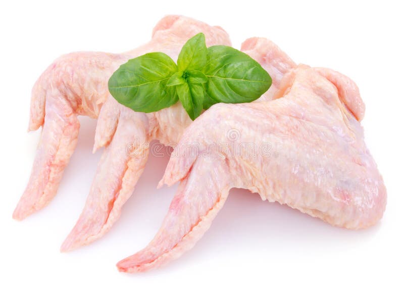 Raw Chicken Wings on White Background Stock Image - Image of nutrition ...