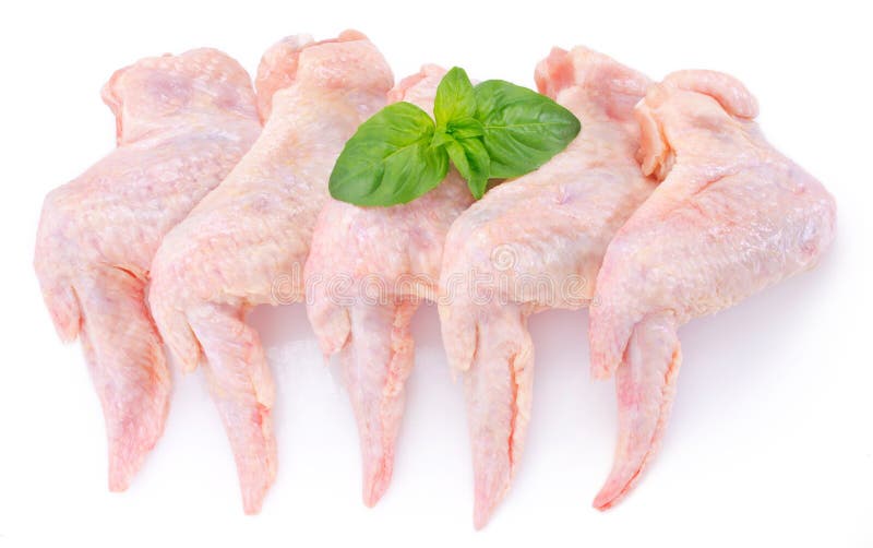 Raw Chicken Wings on White Background Stock Image - Image of nutrition ...