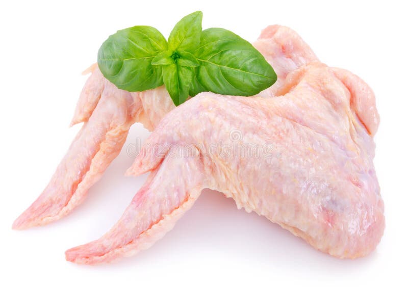 Raw Chicken Wings on White Background Stock Image - Image of nutrition ...