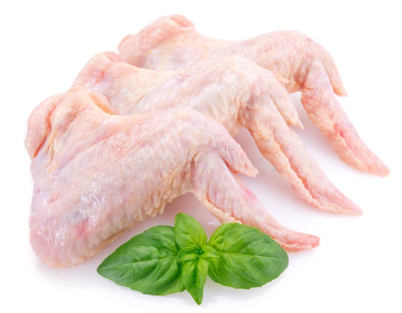 Raw Chicken Wings on White Background Stock Image - Image of meat, food ...