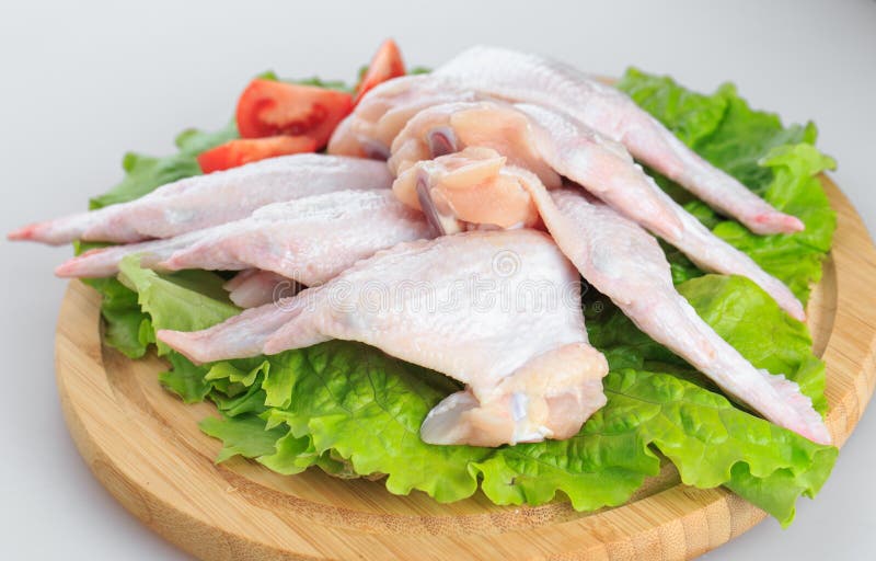 Raw Chicken Wings on a White Background Stock Photo - Image of meat ...