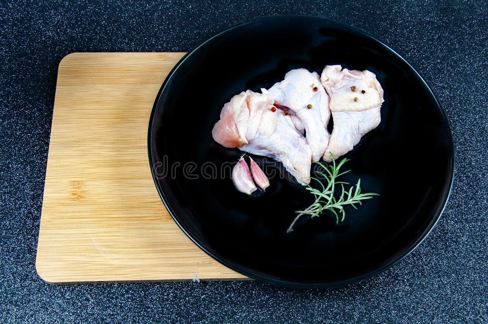 Raw chiken on the table stock image. Image of japan - 248781907