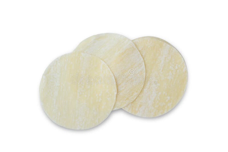 Raw Chinese Dumpling Skins with Flour Stock Photo - Image of chopstick ...