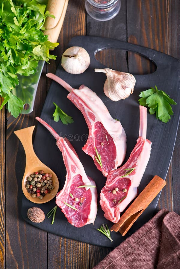 Raw chop meat stock photo. Image of overhead, butcher - 62541820