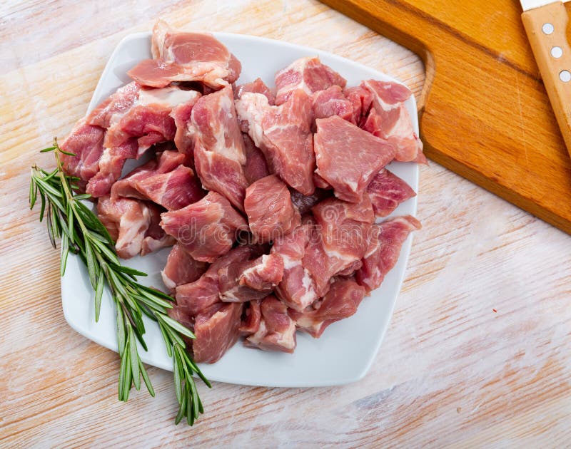 Raw chopped pork stock image. Image of gourmet, healthy - 285655103