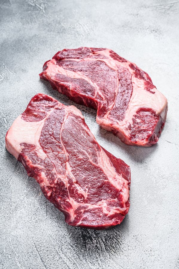 Raw Chuck Eye Roll Steaks Premium Beef Meat. White Background Stock ...