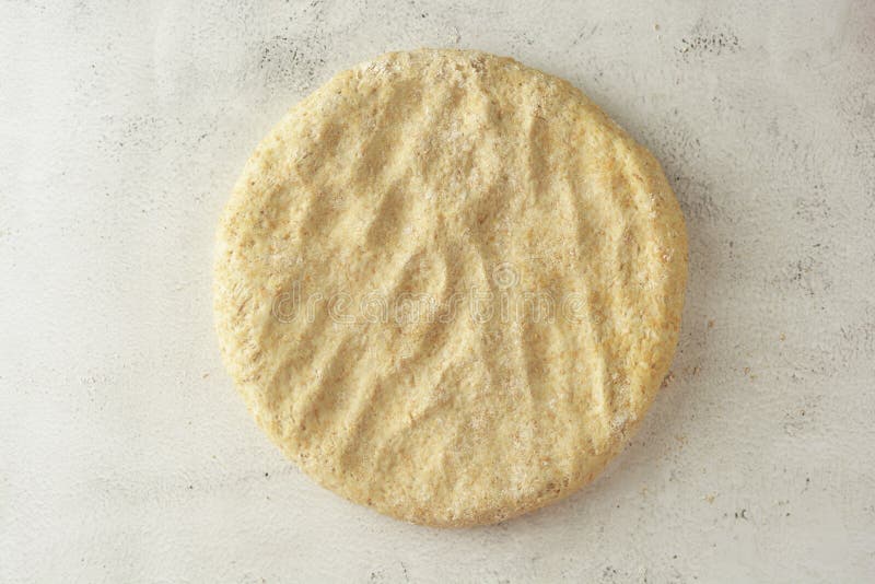 Raw Circle Dough. Pastry or Bread Dough Stock Photo - Image of ...