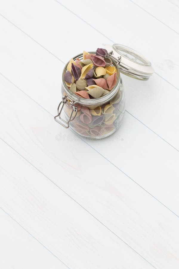 Raw Cocciolette Pasta Glass Jar Stock Photos - Free & Royalty-Free ...