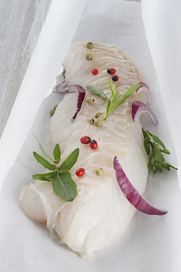 Raw cod filet stock image. Image of cooking, appetizer - 40018041