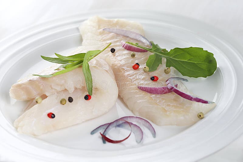 Cod fish plate stock image. Image of thyme, appetizers - 339361