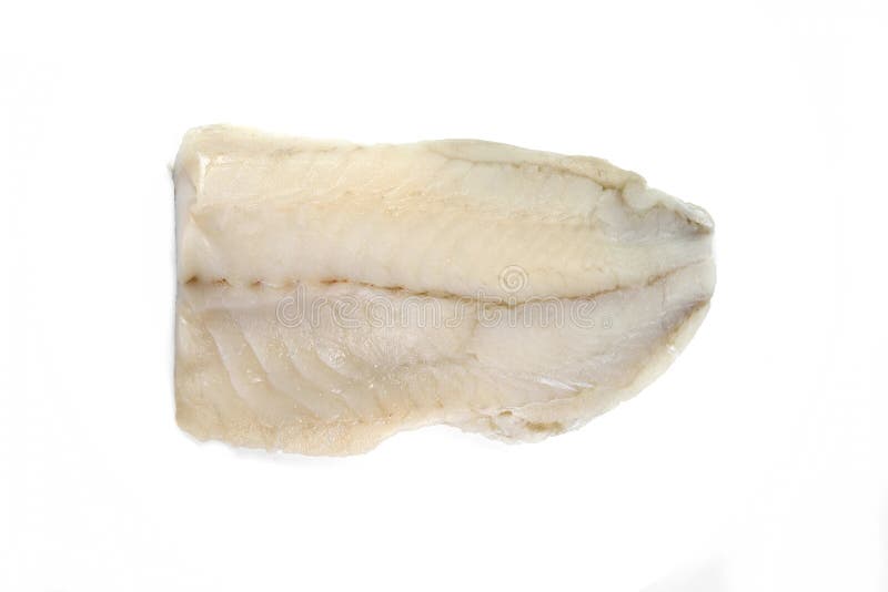 Raw Cod Fillet Isolated on White. Stock Image - Image of eating ...