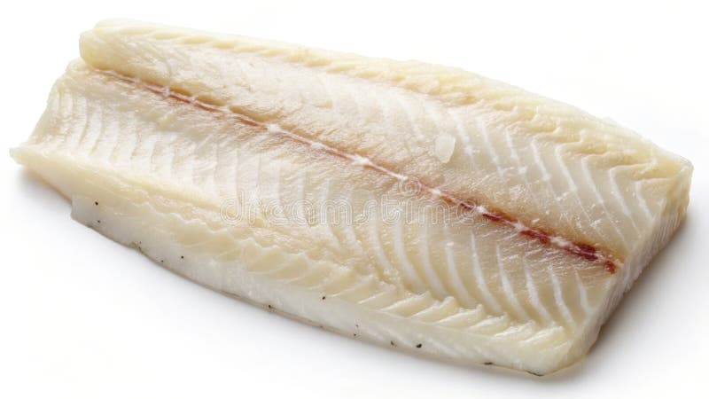 Raw Cod Fillet Isolated on White Background, Ready To Be Cooked Stock ...