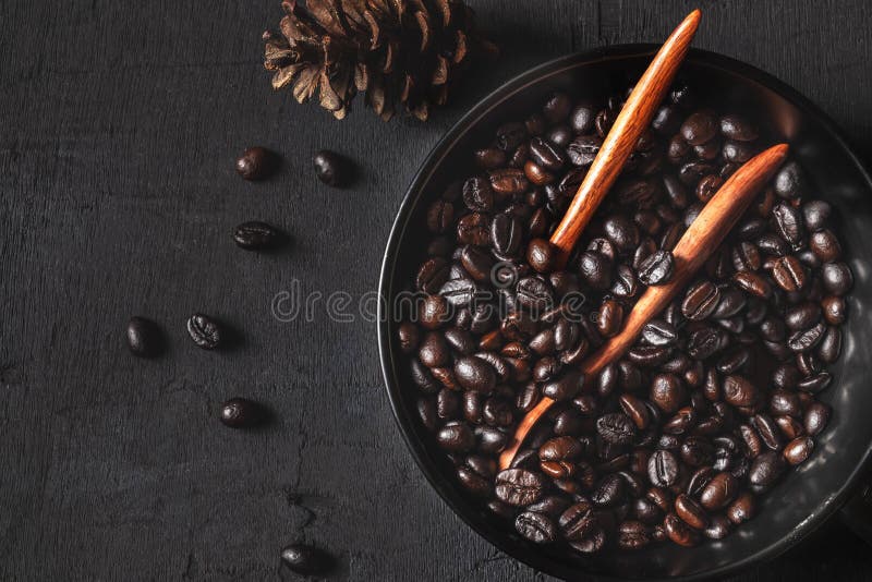 Raw Coffee Roasted in a Pan Stock Image - Image of brown, gourmet ...