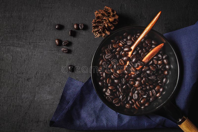 Raw Coffee Roasted in a Pan Stock Photo - Image of gourmet, ingredient ...