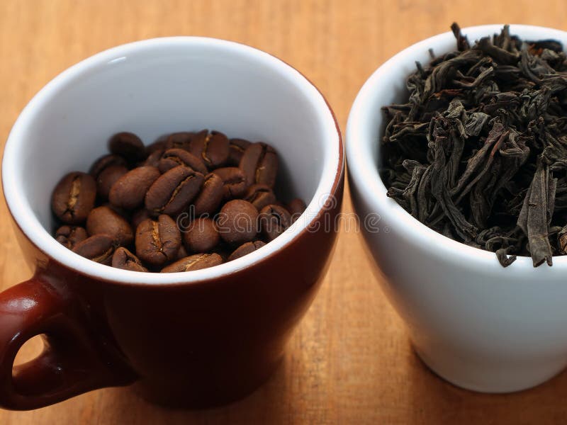 Raw coffee and tea. stock image. Image of brown, caffeine - 122740607