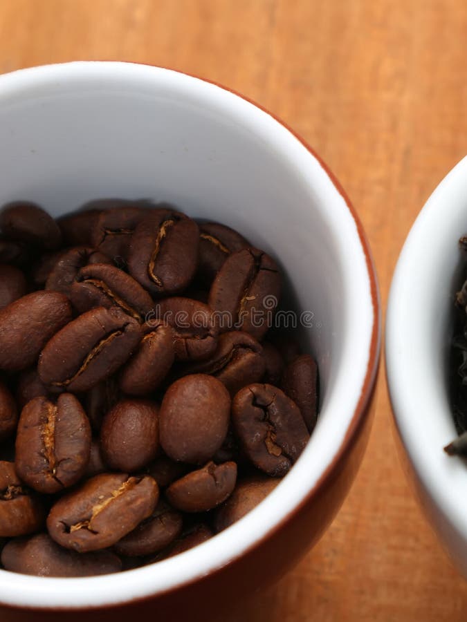 Raw coffee and tea. stock photo. Image of chinese, coffee - 130398088
