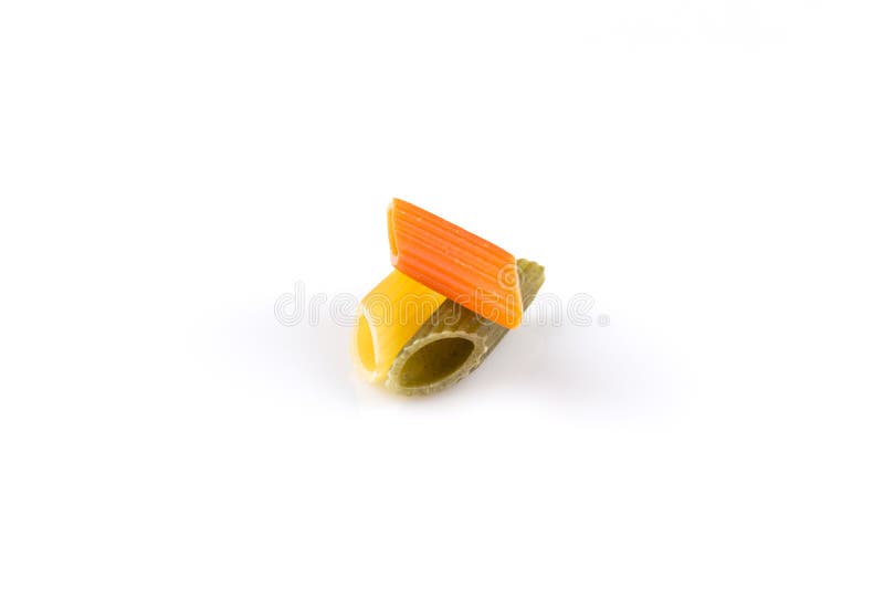 Raw Colored Pasta Isolated on White Background Stock Image - Image of ...