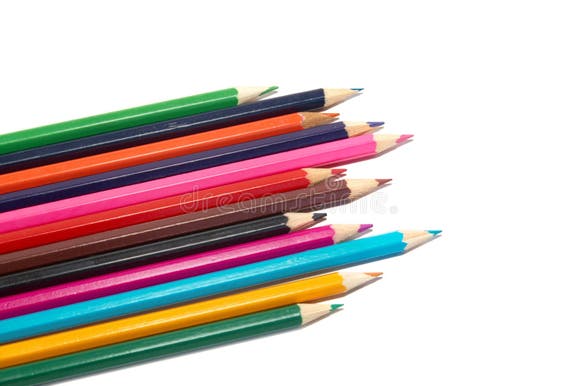Raw of colored pencils stock image. Image of orange, drawing - 12280603