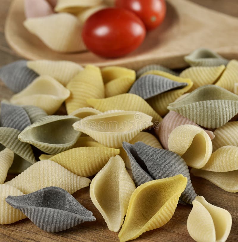 Raw Colorful Pasta stock photo. Image of food, vegetarian - 28556818
