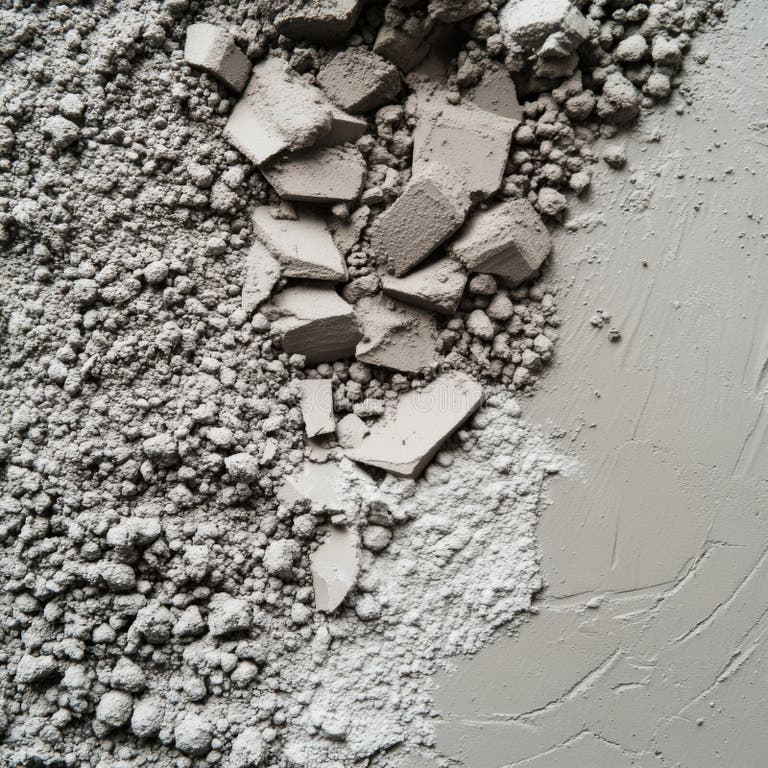 Raw Concrete Mix Components Arranged for Construction Use in a Workshop ...