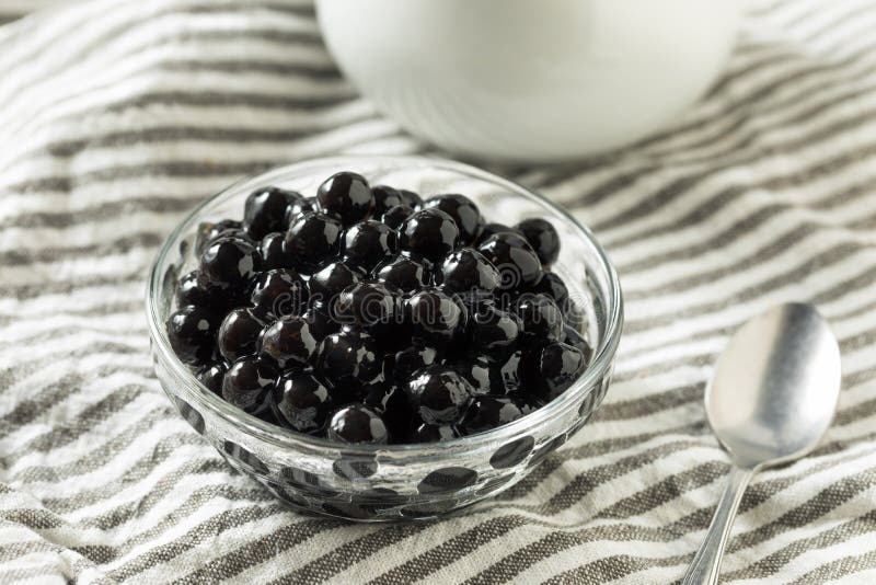 Raw Cooked Organic Tapioca Pearl Balls Stock Photo - Image of dessert ...