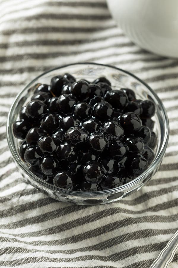 Raw Cooked Organic Tapioca Pearl Balls Stock Photo - Image of bubble ...